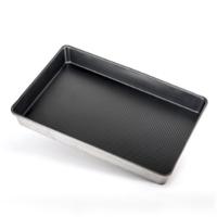 China NSF Nonstick Round Corner Corrugated Aluminum Baking Sheet Pan 230C Oven Safe Custom Size for sale