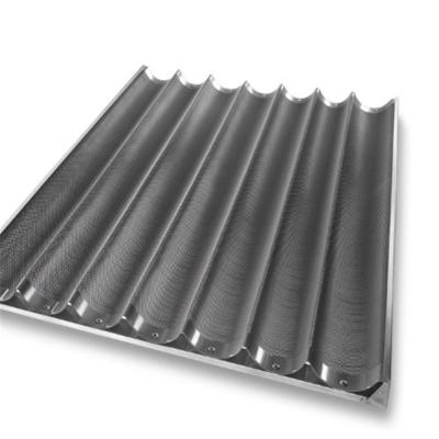 China Aluminum French Baguette Baking Tray 800x600mm 8 Flutes Silicone Glazed NSF for sale
