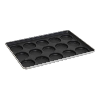 China Aluminized Steel 4.5 Inch Hamburger Tray Muffin Top Pan 24 Mold 3.31 Oz for sale