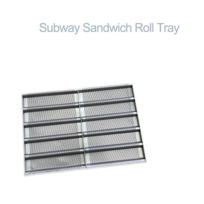 China Aluminum Nonstick Subway Sandwich Roll Baking Tray 600x400mm 1.5mm Thick for sale
