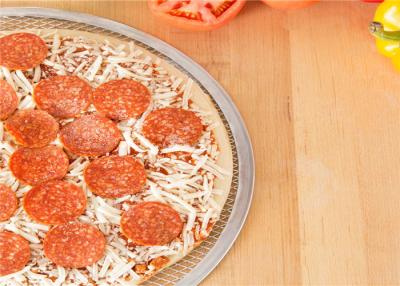 China NSF Stainless Steel Pizza Screen 14 Inch Heavy Duty Aluminum Mesh Baking Tray for Commercial Use for sale