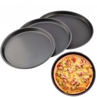 China Hardcoat Anodized Thin Crust Pizza Pan 16 Inch Carbon Steel Baking Pan Nonstick for sale
