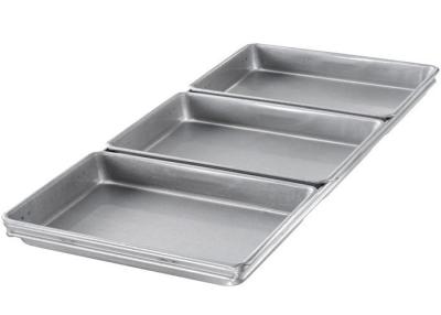 China Aluminized Steel 3-Strap Pullman Loaf Pan 26 Gauge 1 lb Capacity NSF Commercial Bread Baking for sale