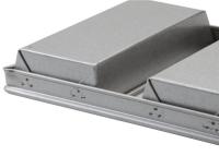 China Aluminized Steel 3-Strap Pullman Loaf Pan 26 Gauge 1 lb Capacity NSF Commercial Bread Baking for sale