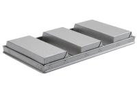 China 3 Strap Glazed Aluminum Pullman Loaf Pan 26 Gauge 1 lb Capacity Bread Pan for sale