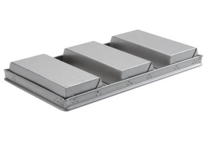 China 3 Strap Glazed Aluminum Pullman Loaf Pan 26 Gauge 1 lb Capacity Bread Pan for sale