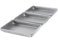 China 3 Strap Glazed Aluminum Pullman Loaf Pan 26 Gauge 1 lb Capacity Bread Pan for sale