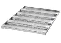 China Aluminized Steel 4 Strap Hearth Bread Pan 22 Gauge NSF Nonstick Silicone Glaze 2 lb Loaf Capacity for sale
