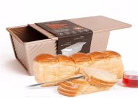 China NSF Gold Nonstick Aluminum Loaf Pan 209x119x113mm Heavy Duty Carbon Steel Bread Tin for sale