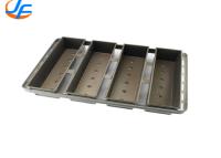 China NSF Commercial Nonstick Pullman Bread Mould 4 Straps 1.0mm Aluminum 262x105mm for sale