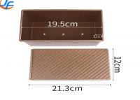 China NSF Certified Heavy Duty Carbon Steel Pullman Bread Pan 21x12x12cm Gold Nonstick for sale