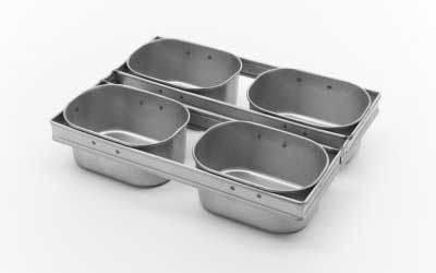 China 600g Nonstick 4 Straps Farmhouse White Sandwich Bread Loaf Pan by RK Bakeware for sale