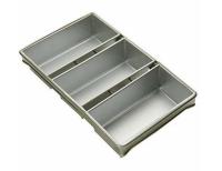 China Commercial 3 Strap Bread Pan 12.25 x 4.5 in Aluminized Steel Non-Stick Baking Tray for sale