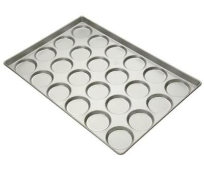 China Aluminum Alloy 4 Rows 6 Hamburger Bun Pan 600x400mm Nonstick Muffin Top Pan for sale