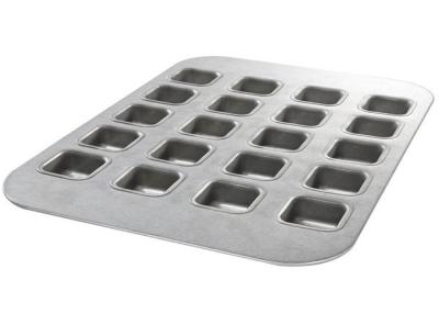 China 20 Cavity 3.5 oz Aluminized Steel Brownie Bite Pan with Silicone Glaze Non-Stick Coating for sale