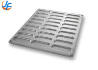 China PFA Nonstick Cluster Hot Dog Bun Pan Gusseted Sidewalls 6-Cavity Aluminum Baking Tray for sale
