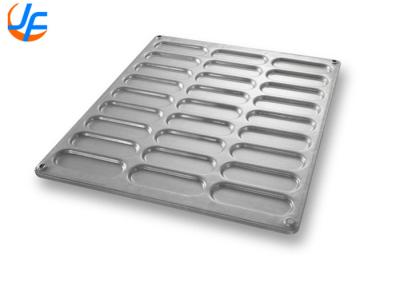 China PFA Nonstick Cluster Hot Dog Bun Pan Gusseted Sidewalls 6-Cavity Aluminum Baking Tray for sale