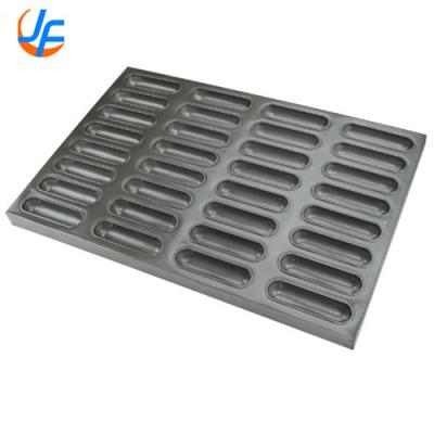 China Silicone Glazed 32 Cups Hot Dog Bun Pan for Commercial Bakeries 0.8mm for sale