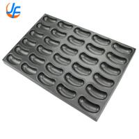 China Silicone Glazed 32 Cups Hot Dog Bun Pan for Commercial Bakeries 0.8mm for sale