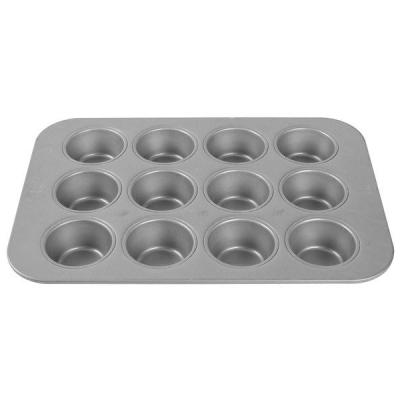 China Glazed Aluminized Steel Mini Crown Muffin Pan 12 Cup Cruffin Tray 88ml for sale