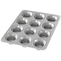 China Glazed Aluminized Steel Mini Crown Muffin Pan 12 Cup Cruffin Tray 88ml for sale