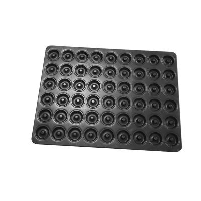 China NSF Certified Glazed Nonstick 54 Donut Cake Baking Tray 800x600mm Aluminum Alloy for sale