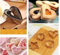 China NSF Stainless Steel Cake Mold Cookie Cutter Mousse Ring Set 7.5cm Star 6cm Heart for Baking for sale