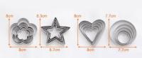 China NSF Stainless Steel Cake Mold Cookie Cutter Mousse Ring Set 7.5cm Star 6cm Heart for Baking for sale
