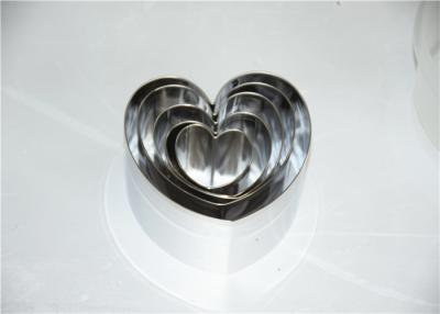 China NSF Stainless Steel Mousse Cake Ring Set 3 Piece Heart Square Round Baking Mold 6cm Depth for sale