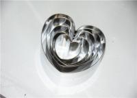 China NSF Stainless Steel Mousse Cake Ring Set 3 Piece Heart Square Round Baking Mold 6cm Depth for sale