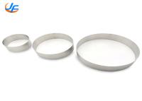 China Stainless Steel Mousse Cake Rings 3 Sizes 10cm 15cm 20cm NSF Birthday Cake Pan for sale