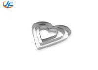 China Stainless Steel Heart Cake Baking Mold 19.6cm Non-Stick Mousse Cake Ring for sale