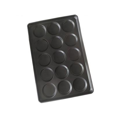 China 15 Cavities Aluminum Steel Hamburger Baking Pan 4 Inch 40x60cm Nonstick Toast Bread Pan for sale