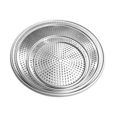 China 11 Inch Perforated Round Pizza Pan with Holes Aluminum Baking Tray for Commercial Bakery for sale