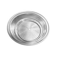 China 12 Inch Aluminum Pizza Tray Flat Edge Punch Plate for Oven Baking 30cm for sale