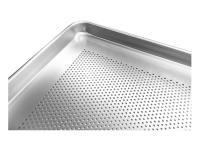 China Bottom Perforated Aluminum Bread Baking Pan 26x18 Inch Non-Stick XNFLON Coating Bun Tray for sale