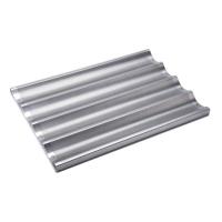 China 4 Slotted Aluminum French Bread Baking Pan Baguette Tray 40cm for Bakery Restaurant for sale