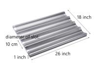 China 4 Slotted Aluminum French Bread Baking Pan Baguette Tray 40cm for Bakery Restaurant for sale