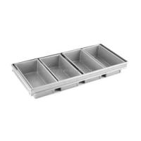 China 4 Slotted Aluminum Loaf Pan Baking Tray Toast Box Bread Mold for Bakery 300 Pieces MOQ for sale