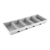 China 5 Slotted Aluminum Baking Loaf Pan Toast Box Bread Molding Tray 30cm for Restaurant for sale
