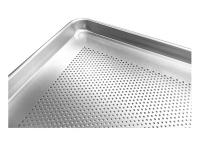 China Aluminum Bottom Perforated Bread Baking Pan 18x13x1 Inch 1.2mm for Burger Bun Hot Dog for sale