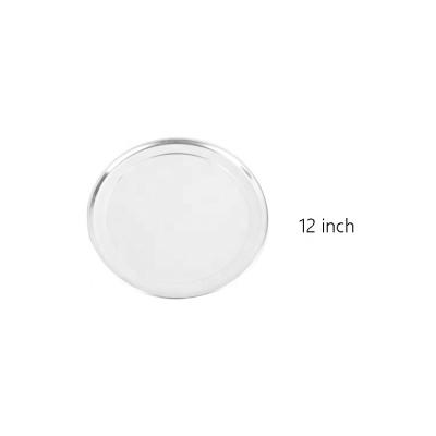 China 12 Inch Round Aluminum Pizza Pan Shallow Tray Wide Rim Baking Tray 30cm for sale