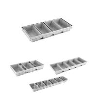 China Nonstick Aluminum Steel Loaf Pan 4 Slotted Bread Baking Tray 22.9x7.6x8.9 cm for sale