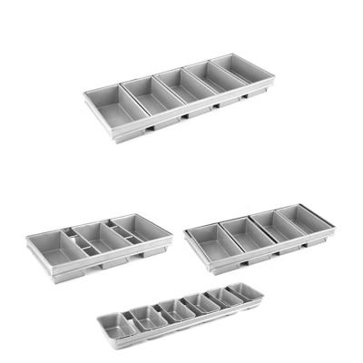 China 5 Straps Bread Loaf Pan Set Aluminum Steel 22.9x12.7x7.6 cm Baking Toast Box for sale