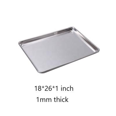 China 26x18 Inch Rectangle Aluminum Baking Tray 1mm Thick Wire-in-the-Rim Oven Pan for sale