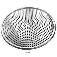 China 18 Inch Perforated Round Aluminum Pizza Pan Punched Baking Tray for Restaurant for sale