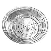 China 18 Inch Perforated Round Aluminum Pizza Pan Punched Baking Tray for Restaurant for sale