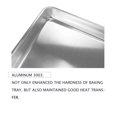 China 40x60cm Aluminum Baking Tray 1mm Thick Wire-In-The-Rim Sheet Pan for Commercial Bakery for sale