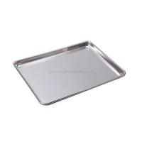 China 40x60 cm European Baking Tray Rectangle Aluminum Baking Pan 0.9mm Iron-Wire Roll-Rim Sheet Pan for sale