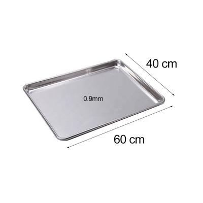 China 400x600 mm Metal Sheet Pan Wire in the Rim Tray 0.9 mm Thickness Oven Baking Pan for sale